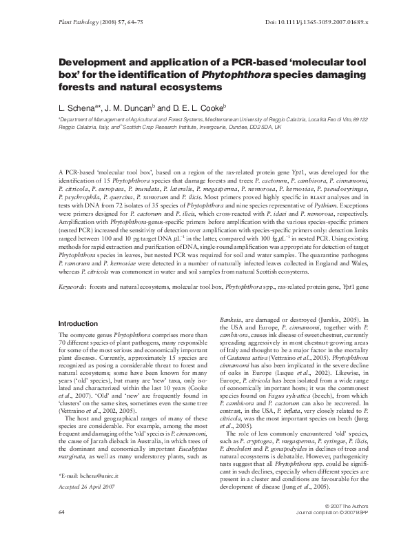 (PDF) Development and application of a PCR‐based ‘molecular tool box ...