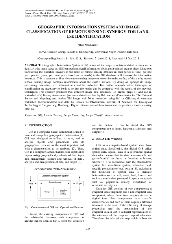 (PDF) Geographic Information System and Image Classification of Remote Sensing Synergy for Land ...