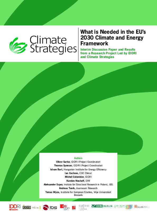 (PDF) What is Needed in the EU’s 2030 Climate and Energy Framework