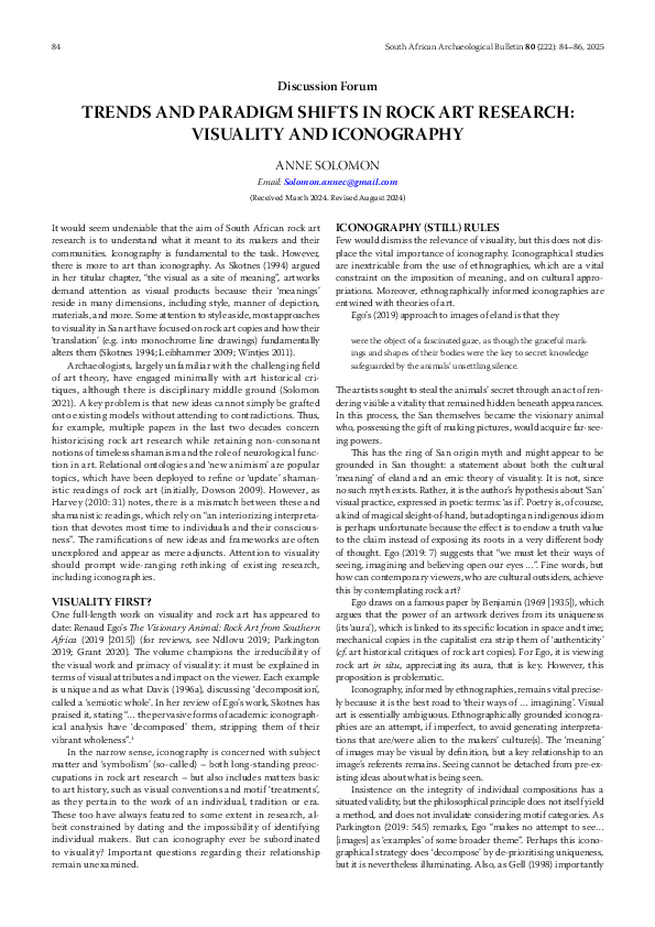 (PDF) Trends and paradigm shifts in rock art research: visuality and ...