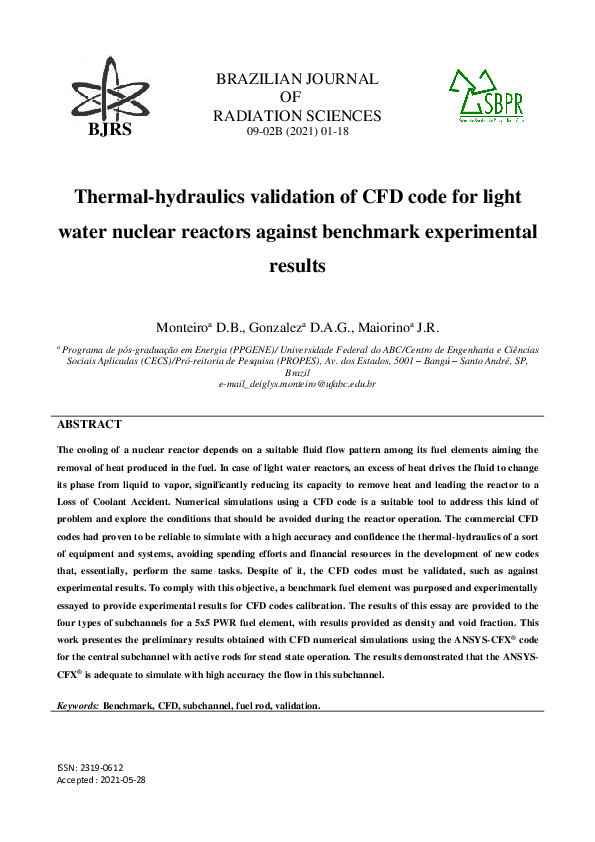 (PDF) Thermal-hydraulics validation of CFD code for light water nuclear ...