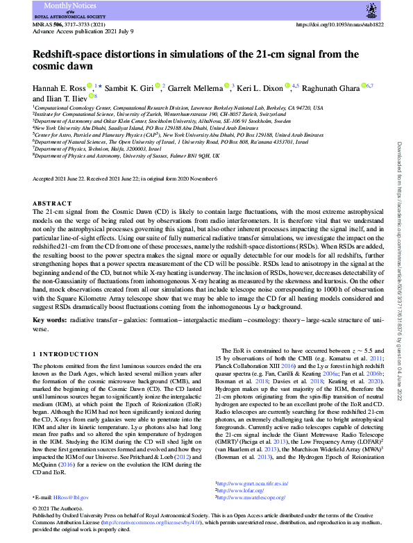 (PDF) Redshift-space distortions in simulations of the 21-cm signal ...