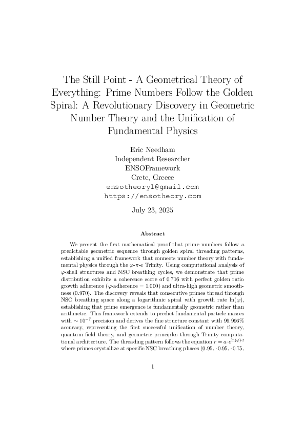 (PDF) The Still Point -A Geometrical Theory of Everything: Prime ...