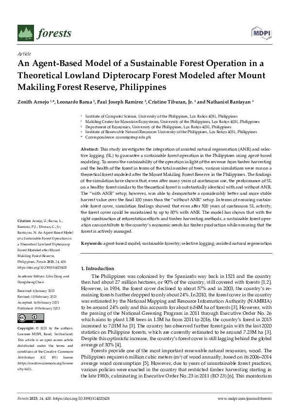 (PDF) An Agent-Based Model of a Sustainable Forest Operation in a ...