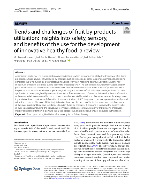 (PDF) Trends and challenges of fruit by-products utilization: insights ...