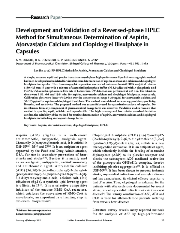 (PDF) Development and validation of a reversed-phase HPLC method for ...
