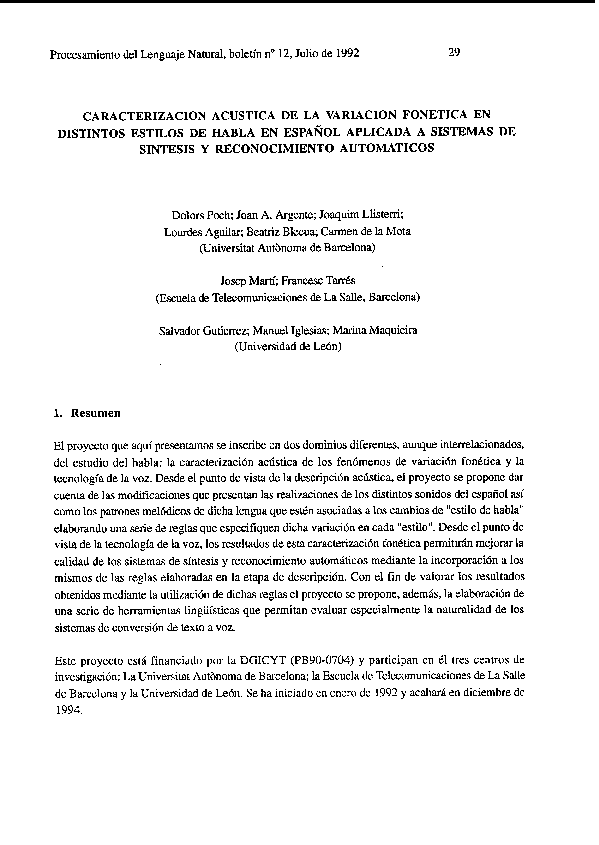 (PDF) Caracterización acústica de la variación fonética en distintos ...
