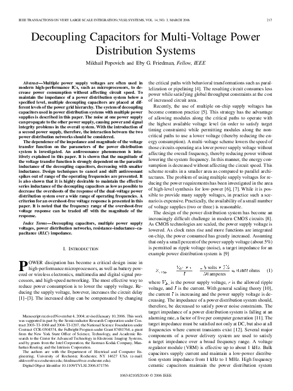 (PDF) Decoupling Capacitors for Multi-Voltage Power Distribution Systems