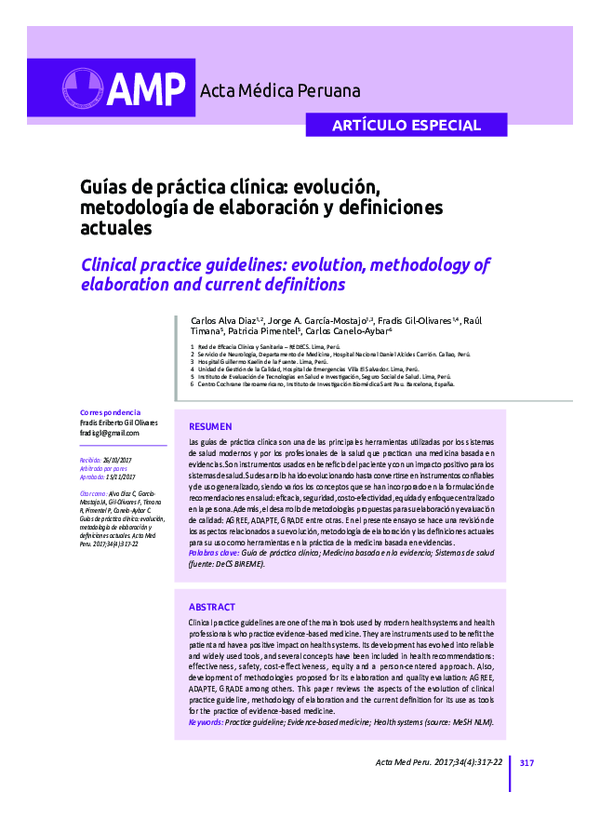 (PDF) Clinical practice guidelines: evolution, methodology of elaboration and current definitions