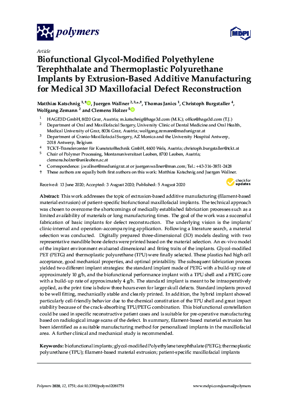 (PDF) Biofunctional Glycol-Modified Polyethylene Terephthalate and ...