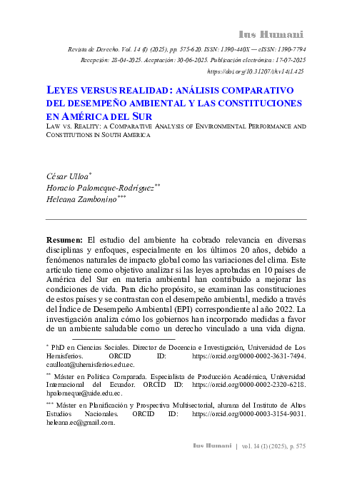(PDF) LEYES VERSUS REALIDAD: ANÁLISIS COMPARATIVO DEL DESEMPEÑO ...