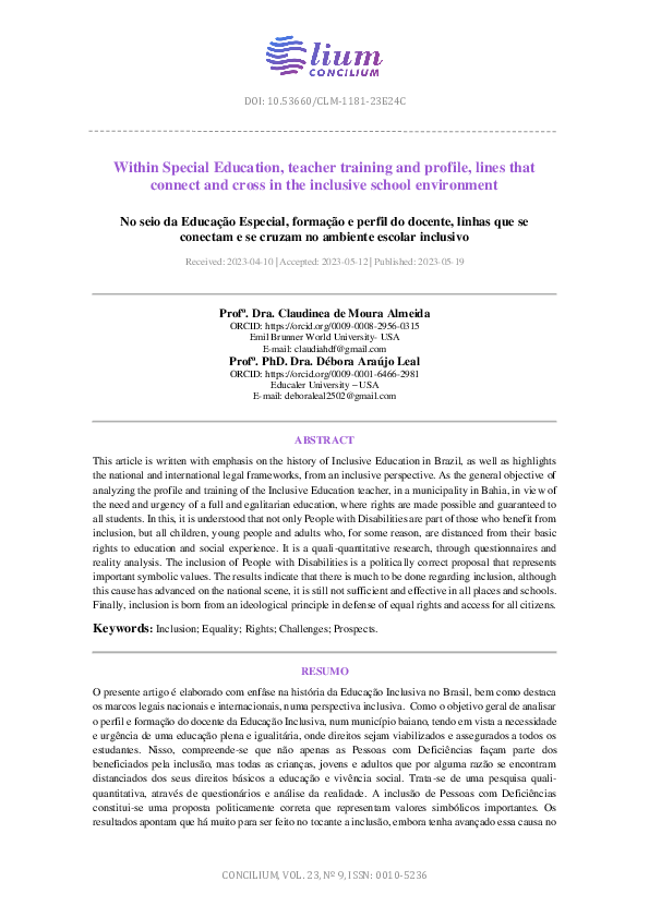 (PDF) Within Special Education, teacher training and profile, lines ...