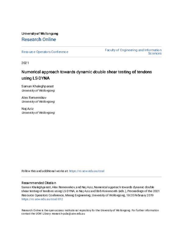 (PDF) Numerical approach towards dynamic double shear testing of ...