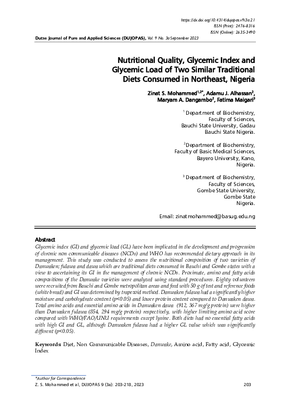 (PDF) Nutritional quality, glycemic index and glycemic load of two ...