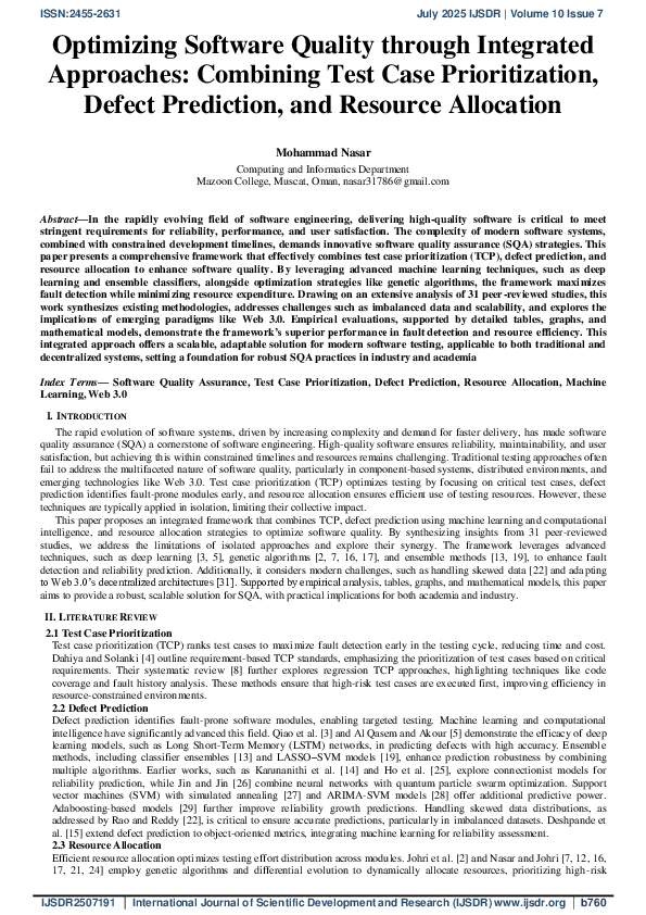 (PDF) Optimizing Software Quality through Integrated Approaches ...