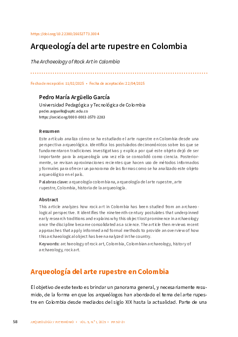 (PDF) Arqueología del arte rupestre en Colombia/The Archaeology of Rock ...