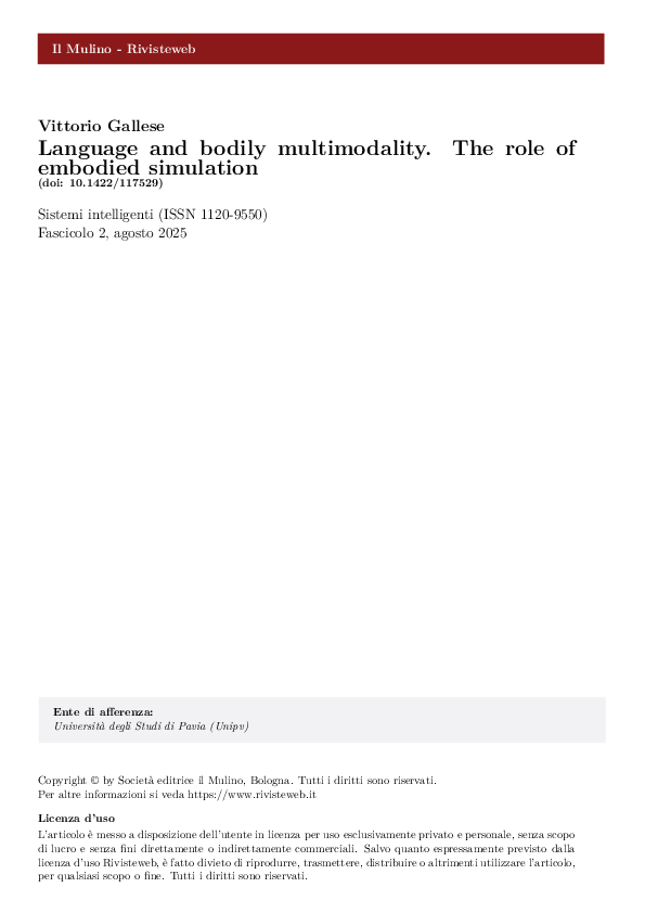 (PDF) Language and bodily multimodality. The role of embodied simulation