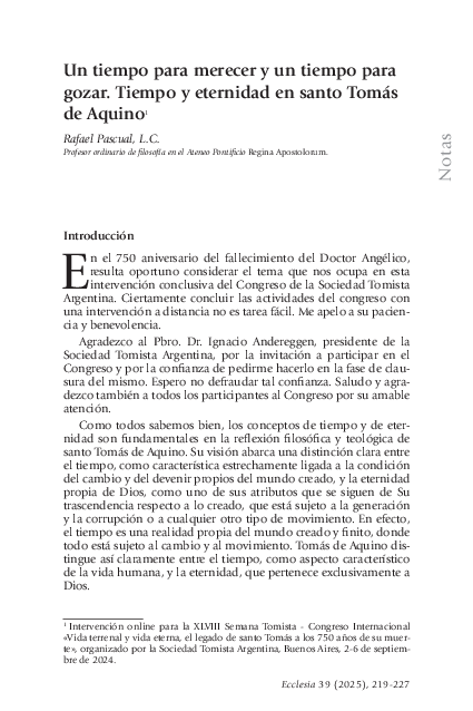 (PDF) Un tiempo para merecer y un tiempo para gozar. Tiempo y eternidad ...
