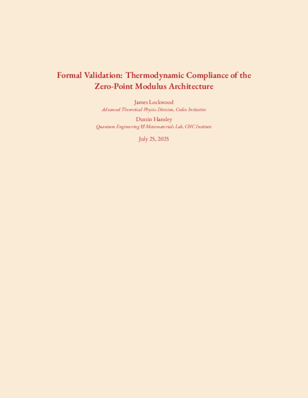 (PDF) Formal Validation: Thermodynamic Compliance of the Zero-Point ...