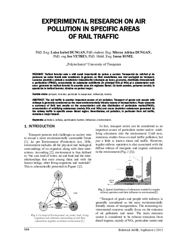 (PDF) Experimental Research on Air Pollution in Specific Areas of Rail ...