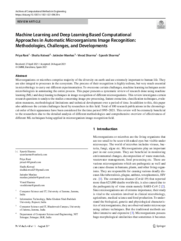 (PDF) Machine Learning and Deep Learning Based Computational Approaches ...