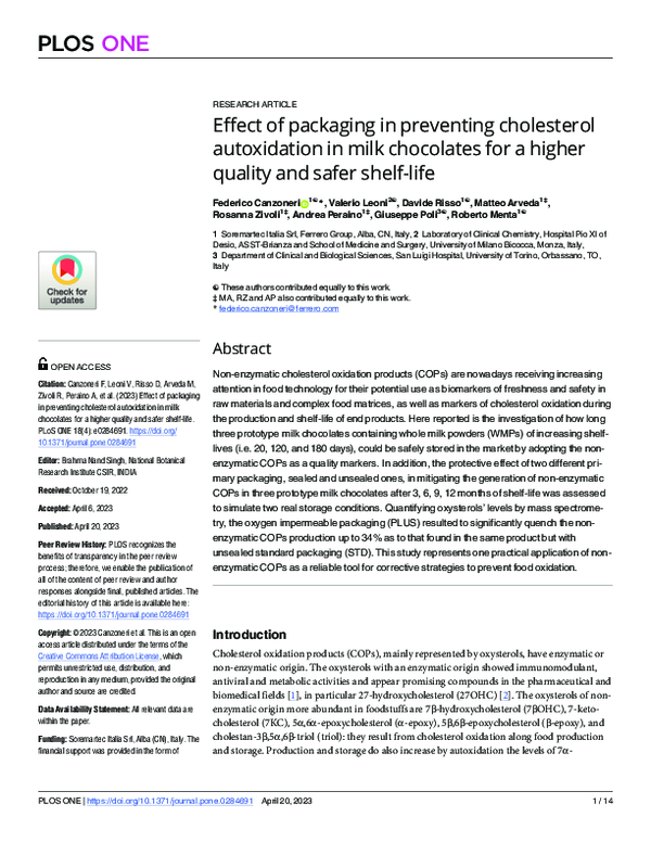 (PDF) Effect of packaging in preventing cholesterol autoxidation in ...