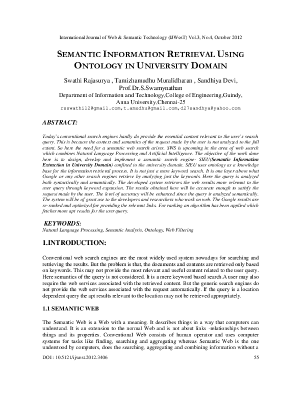 (PDF) Semantic Information Retrieval Using Ontology in University Domain