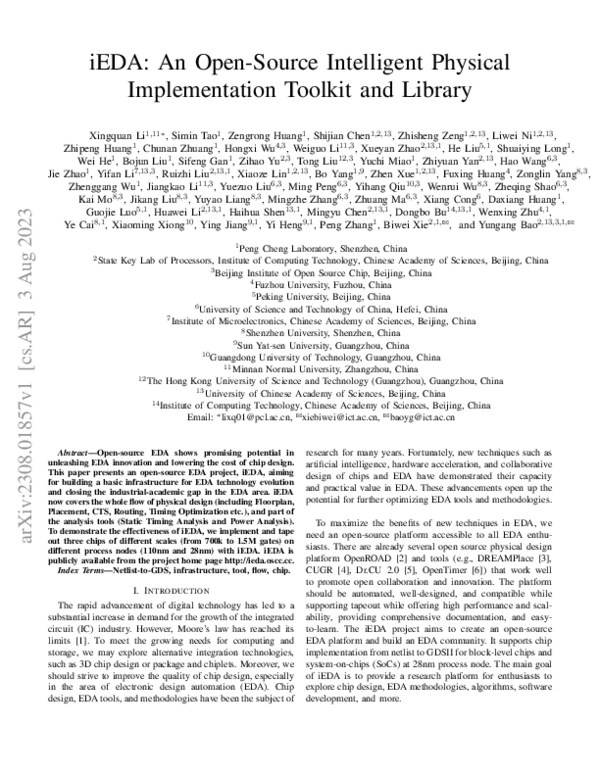 (PDF) iEDA: An Open-Source Intelligent Physical Implementation Toolkit ...