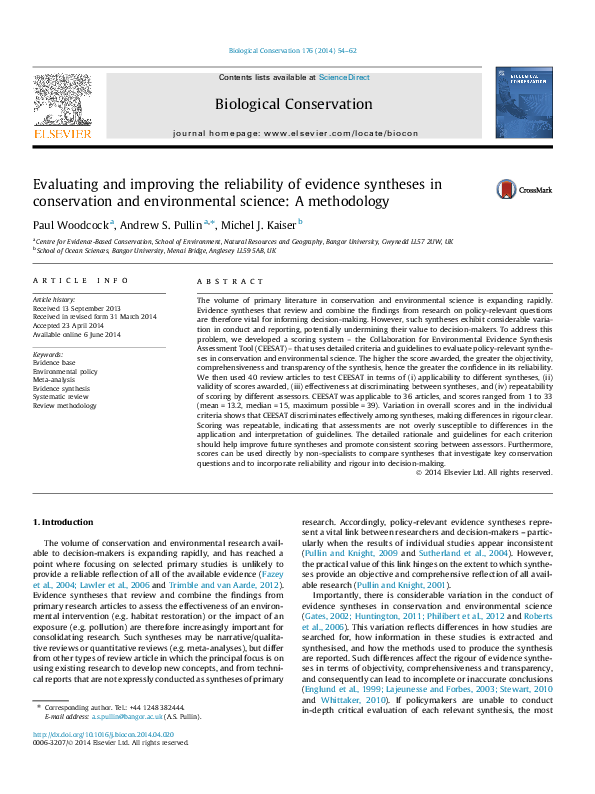 (PDF) Evaluating and improving the reliability of evidence syntheses in ...
