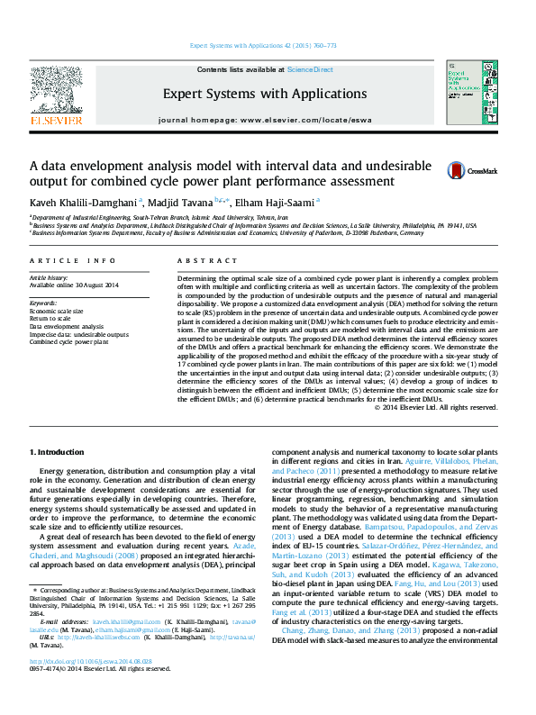 (PDF) A data envelopment analysis model with interval data and ...