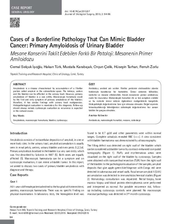(PDF) Cases of a Borderline Pathology That Can Mimic Bladder Cancer ...