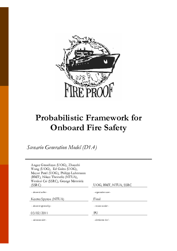 (PDF) Probabilistic framework for onboard fire safety – FIREPROOF