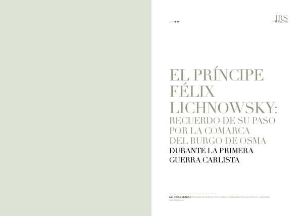 (PDF) El príncipe Félix Lichnowsky: Recuerdo de su paso por la comarca ...