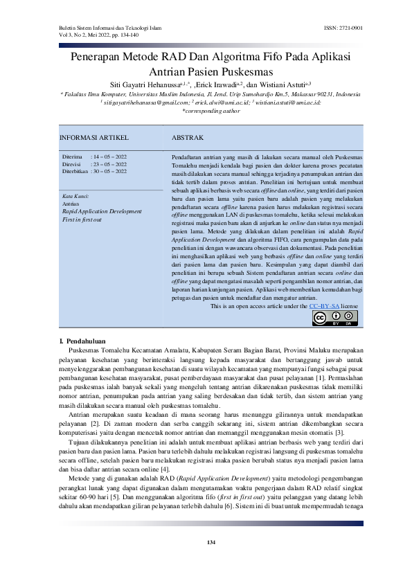 (PDF) Penerapan Metode RAD dan Algoritma Fifo Pada Aplikasi Antrian ...