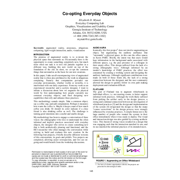 (PDF) Co-opting everyday objects