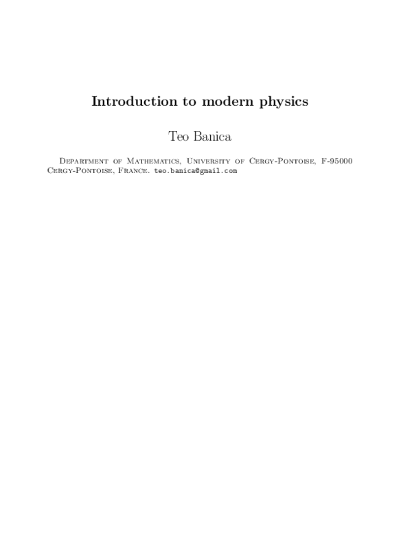 (PDF) Introduction to modern physics