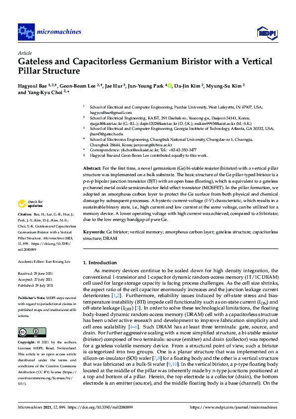 (PDF) Gateless and Capacitorless Germanium Biristor with a Vertical ...