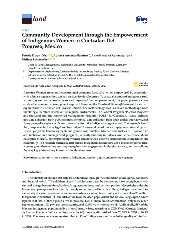 (PDF) Community Development through the Empowerment of Indigenous Women ...