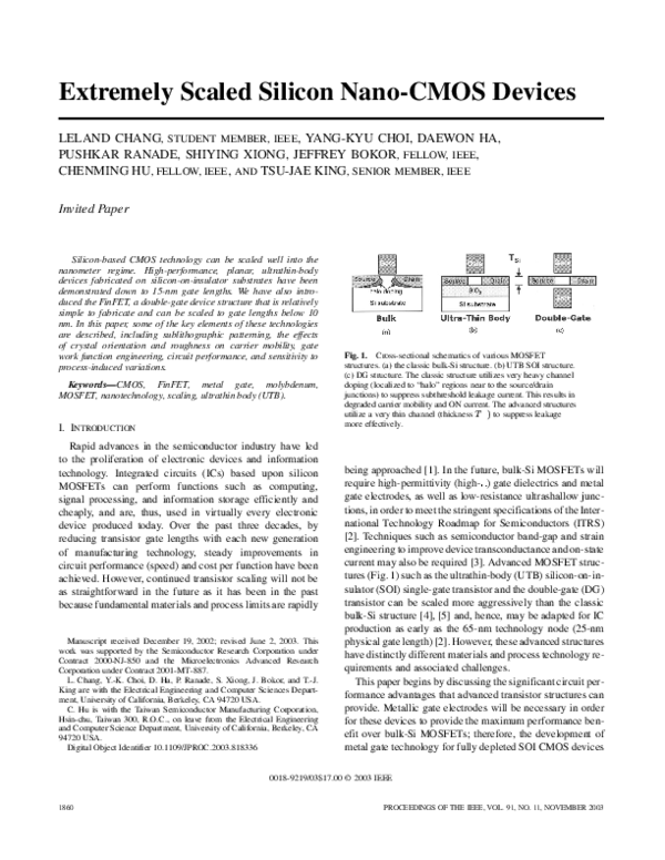 (PDF) Extremely scaled silicon nano-CMOS devices