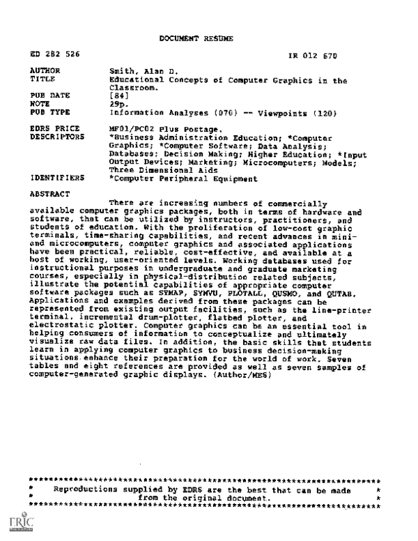 (PDF) Educational Concepts of Computer Graphics in the Classroom
