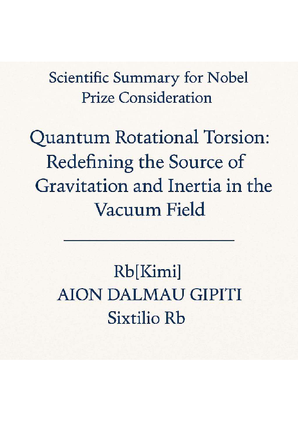 (PDF) Quantum Rotational Torsion: Redefining the Source of Gravitation ...