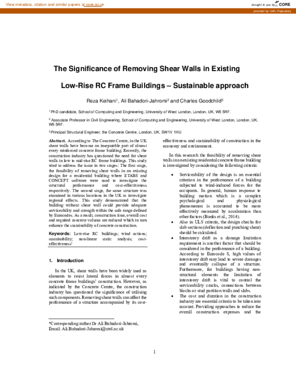 (PDF) The significance of removing shear walls in existing low-rise RC ...
