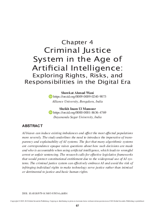(PDF) Criminal Justice System in the Age of Artificial Intelligence ...