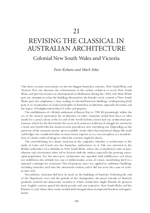 (PDF) Revising the Classical in Australian Architecture: Colonial New ...
