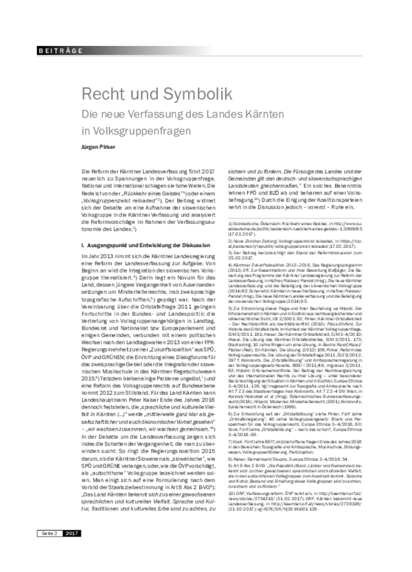 (PDF) Recht und Symbolik Die neue Verfassung des Landes Kärnten in ...