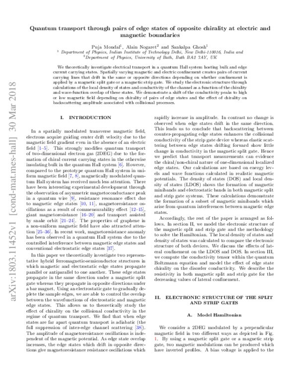 (PDF) Quantum transport through pairs of edge states of opposite ...