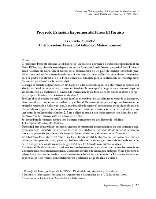 (PDF) Proyecto Estación Experimental Finca El Paraíso