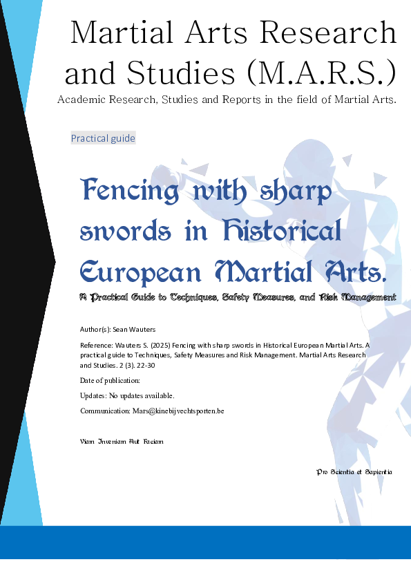 (PDF) Fencing with sharp swords in Historical European Martial Arts