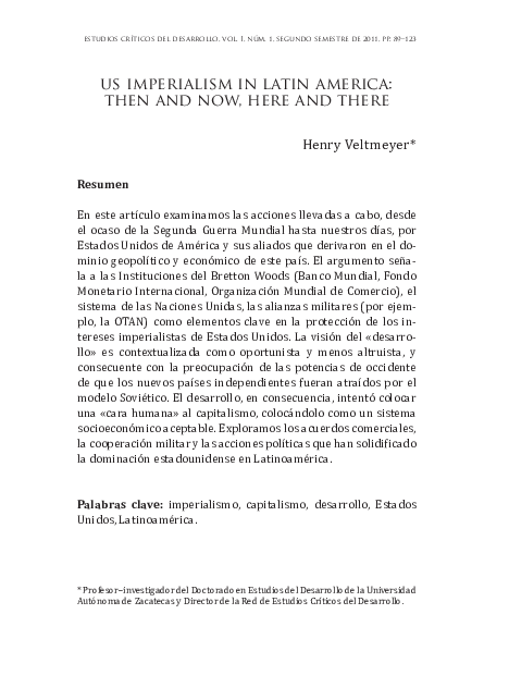 (PDF) US imperialism in Latin America: then and now, here and there