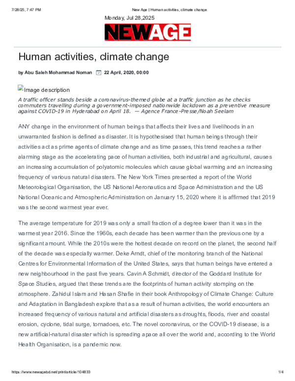 (PDF) Human activities, climate change